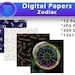 Zodiac Sign Digital Paper // Astrology Digital Paper Pack ...
