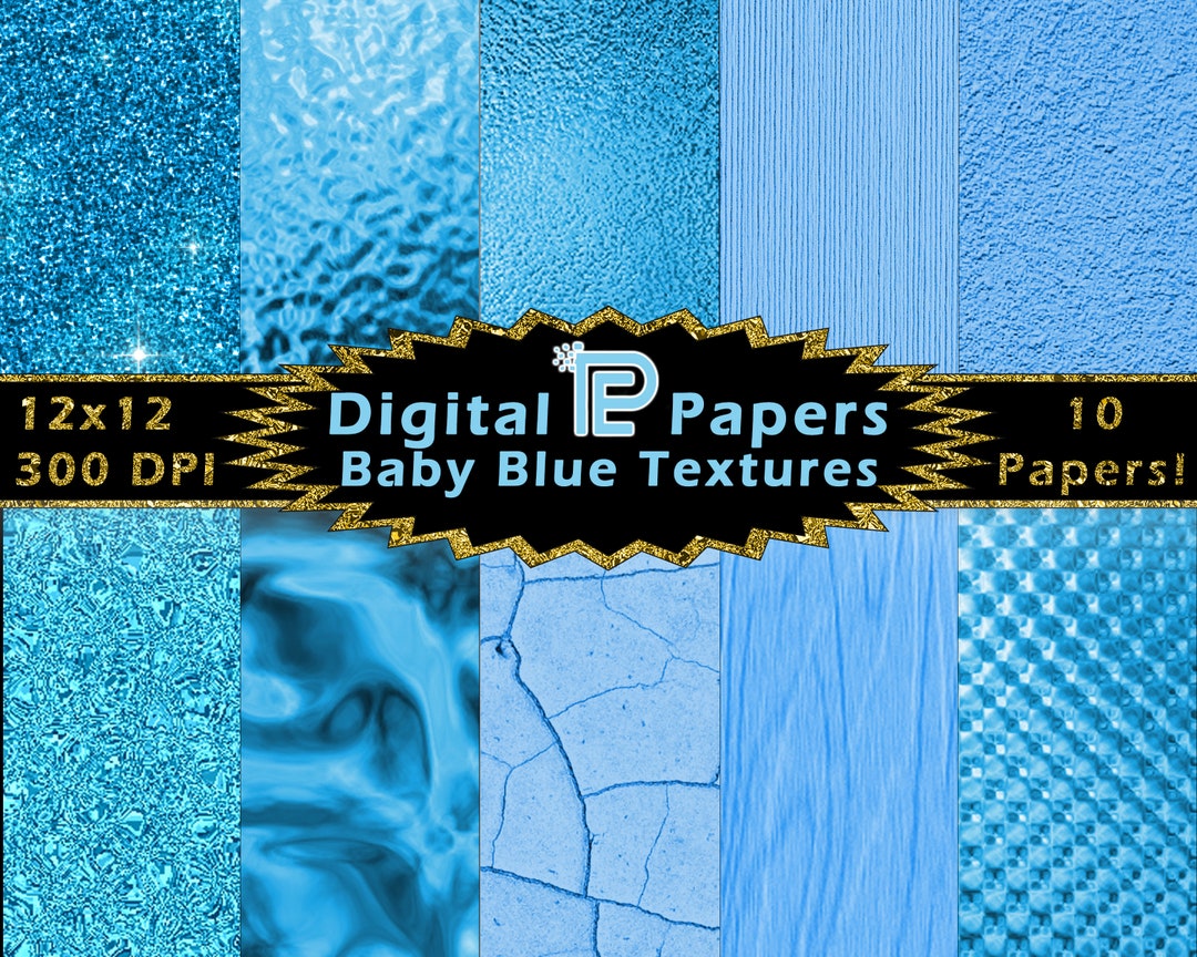 Baby Blue Texture Digital Paper Pack // Clipart // Instant Download ...