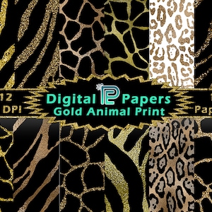 Gold Animal Print Digital Paper // Gold Animal Print // Digital Papers ...