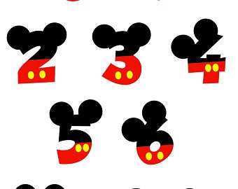 Números mickey mouse | Etsy