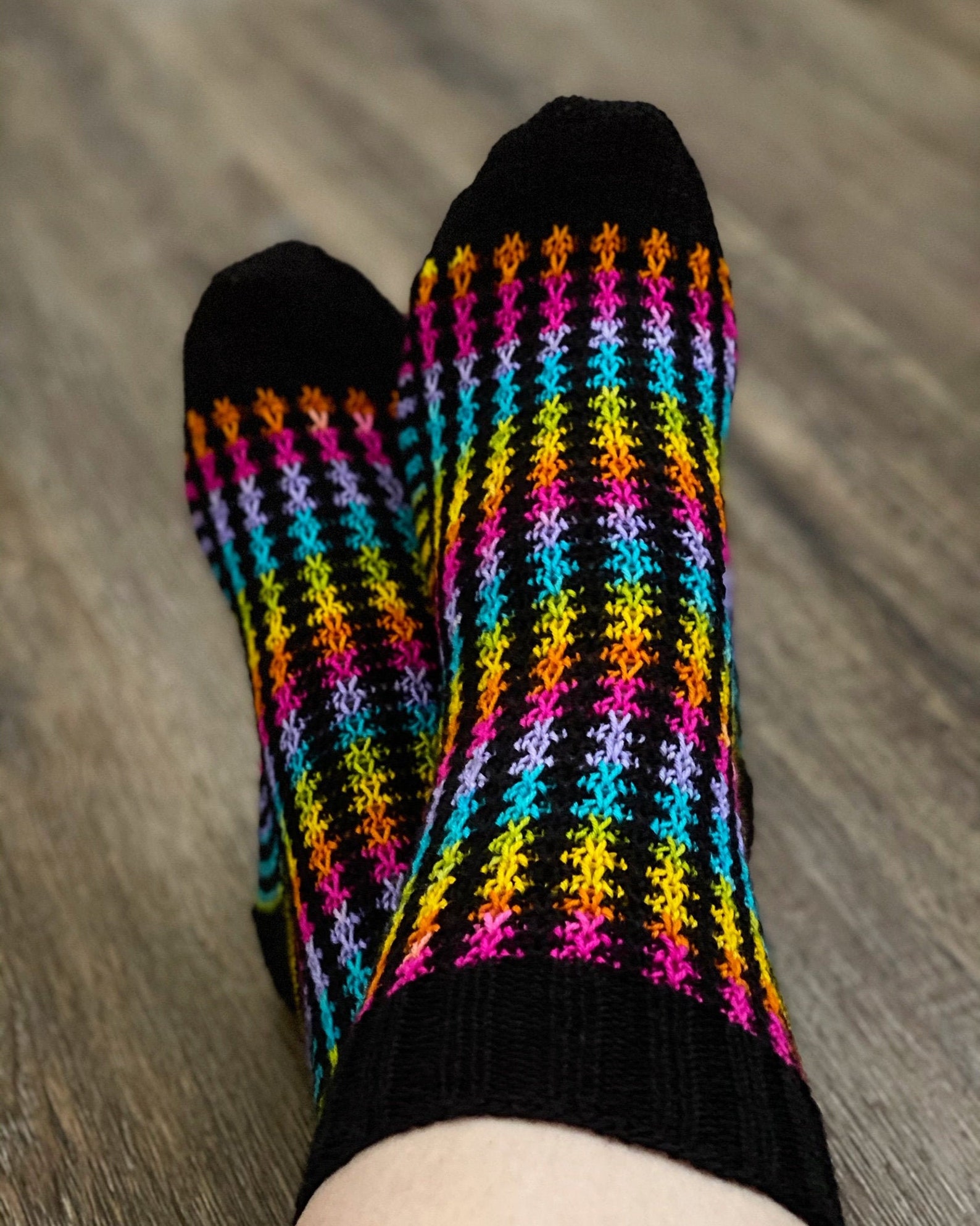 Rainbow Connection Socks by Crazy Sock Lady Designs - PDF PATTERN - Etsy