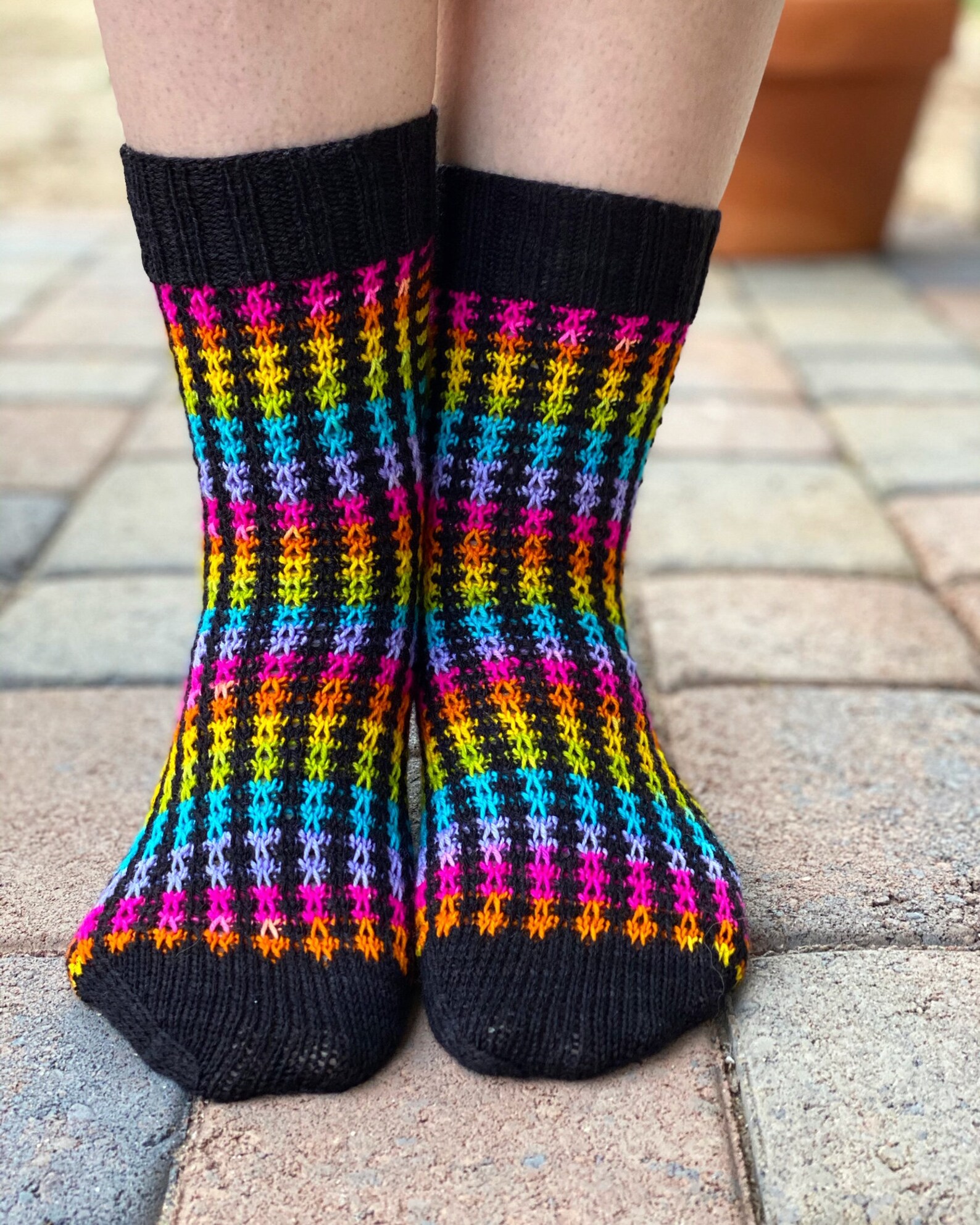 Rainbow Connection Socks by Crazy Sock Lady Designs PDF PATTERN - Etsy