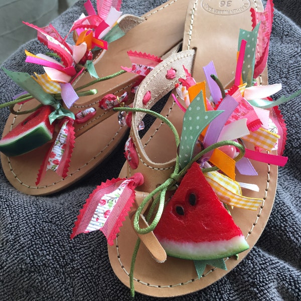Decorated Sandals - Etsy