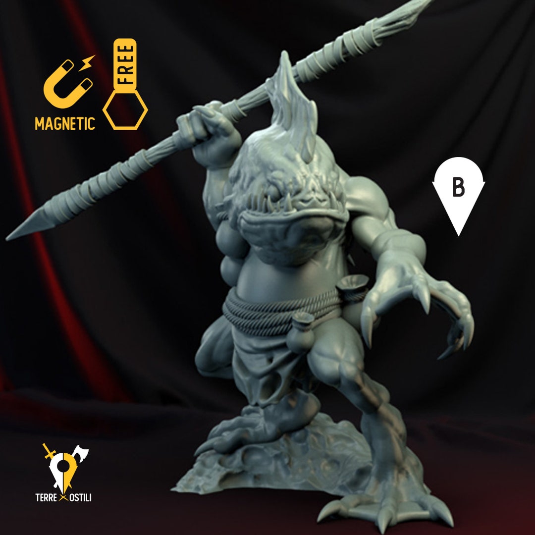 Kuo-toa Warrior Miniature 3d Compatible With Dungeons and Dragons, Dnd ...