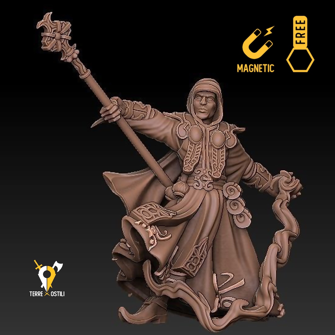 Wizard Human Necromancer Miniature 3d Compatible With Dungeons and ...