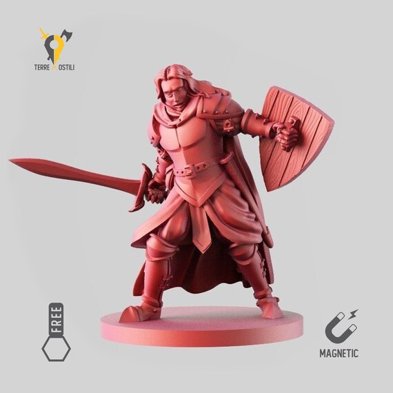 Paladin Human Warrior Miniature 3d Compatible With Dungeons - Etsy