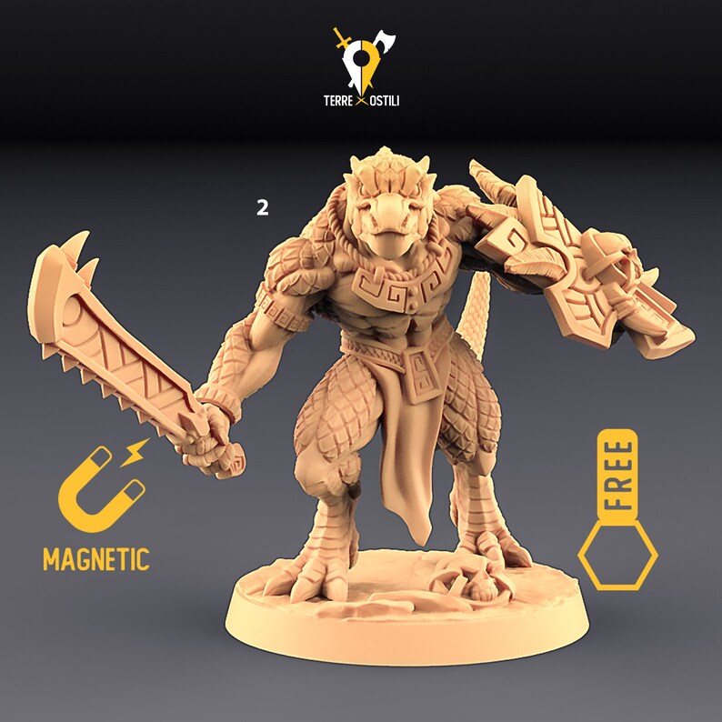 Lizards Warrior Lizardfolk Set Magnetic Dnd Miniatures - Etsy