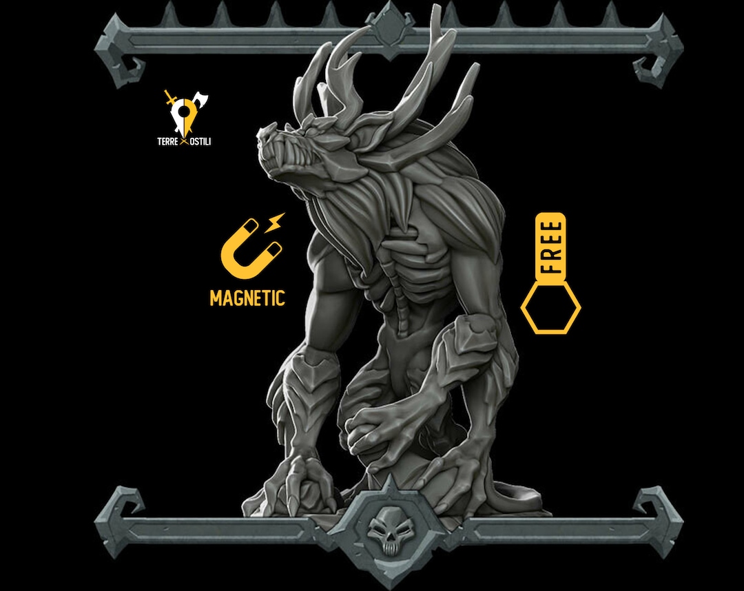 Wendigo Miniature Compatible With Dungeons and Dragons, Dnd, Pathfinder ...