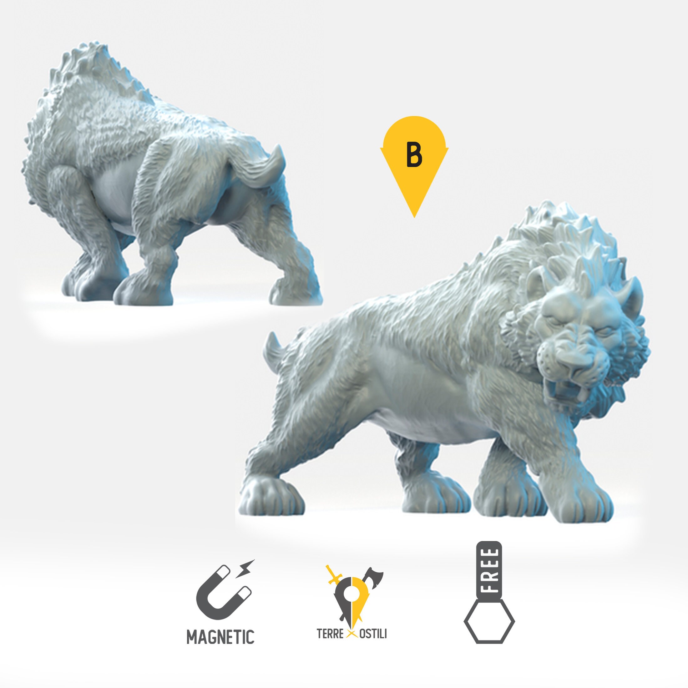 Saber tooth tiger miniature Dungeons and dragons DnD Age of | Etsy