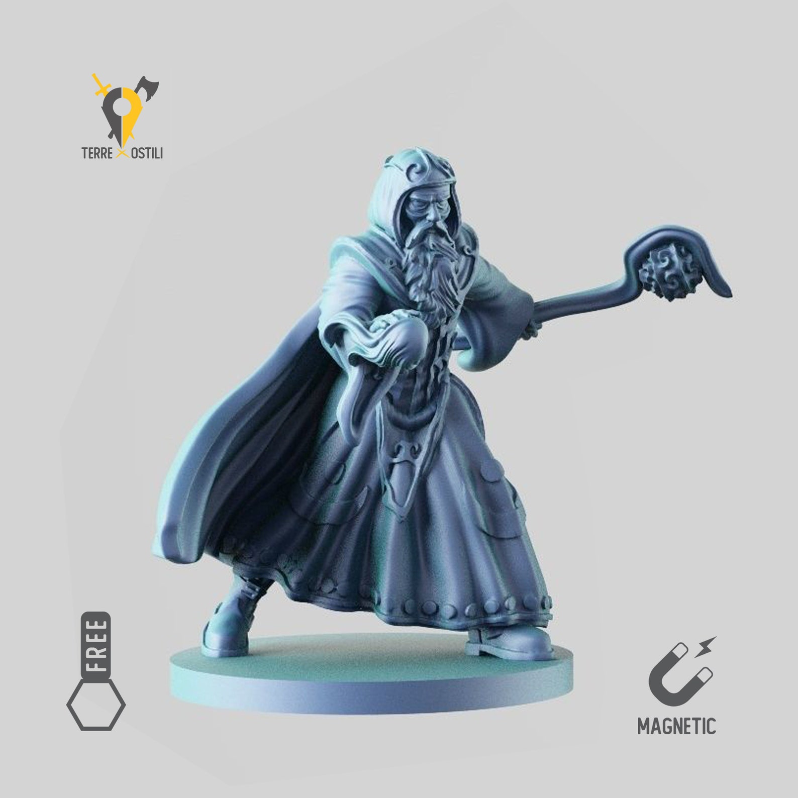 Wizard Human Enchanter Miniature 3d Compatible With Dungeons - Etsy