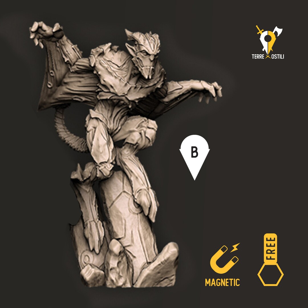 Gargoyle Miniature Compatible With Dungeons and Dragons Dnd - Etsy