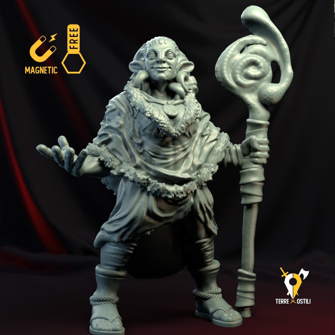 Firbolg Witch Druid Miniature 3d Compatible With Dungeons and Dragons ...