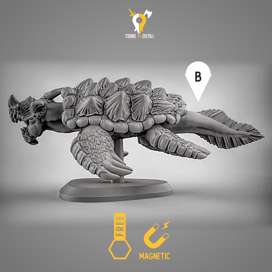 Dragon Turtle Miniature 3d Compatible With Dungeons and Dragons, Dnd ...