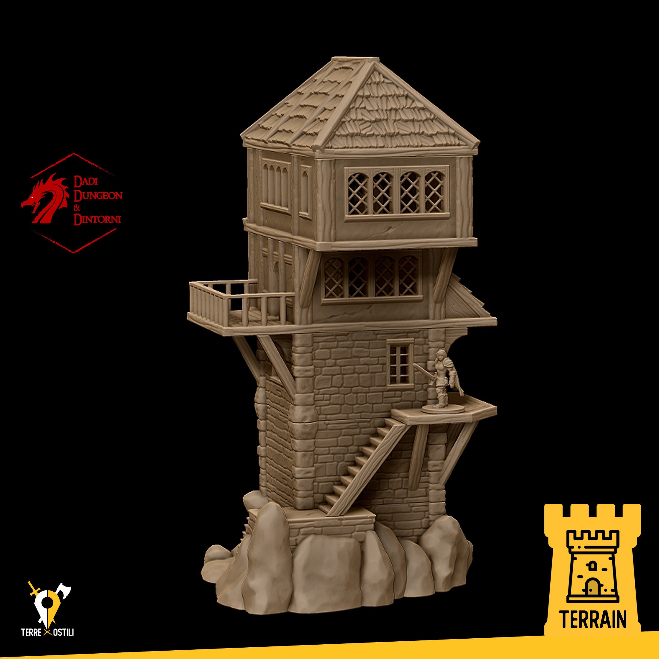 Mage tower observatory alchemist tower terrain building | Medieval ...