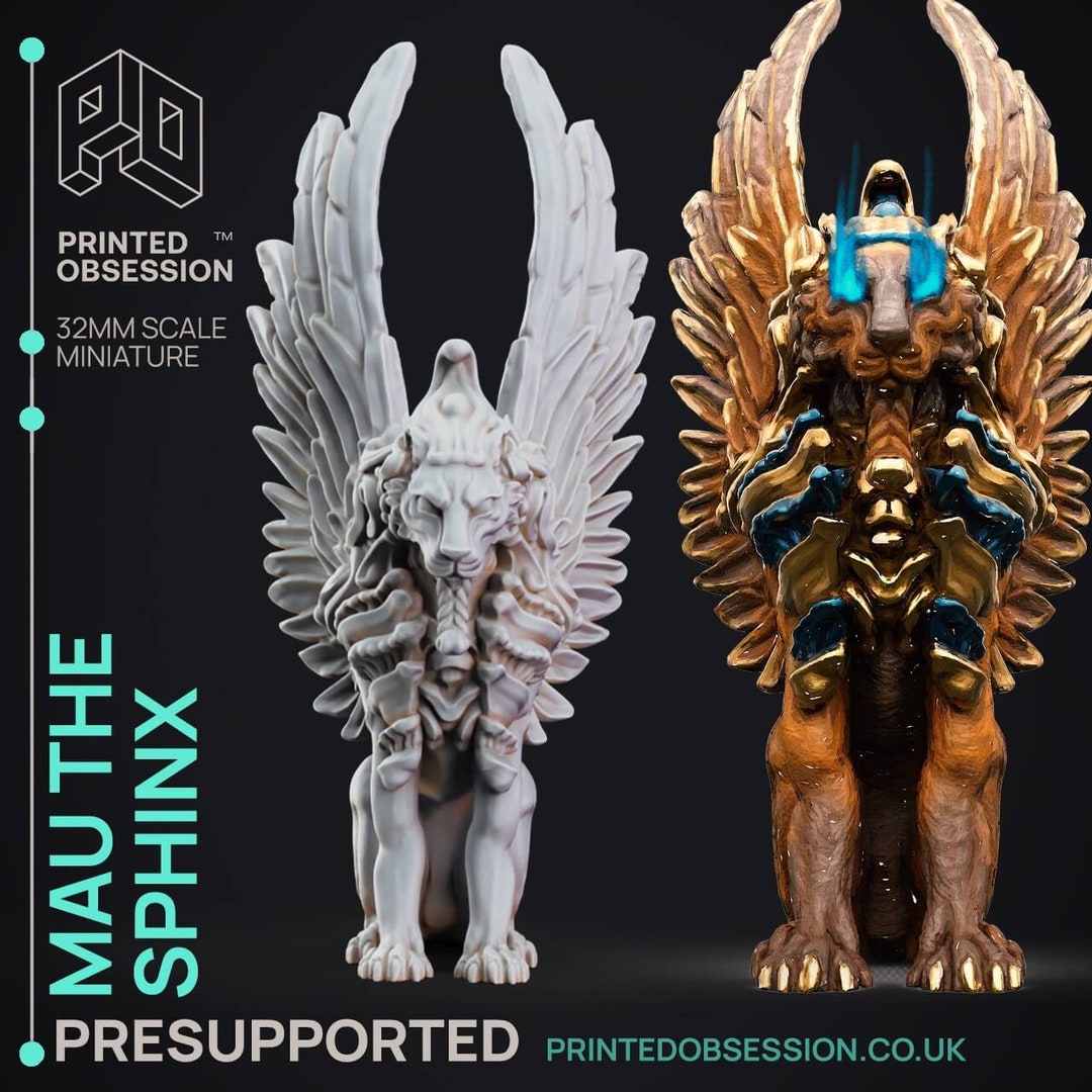 Mau the Sphinx Miniature 3d Compatible Dungeons and Dragons, Dnd ...