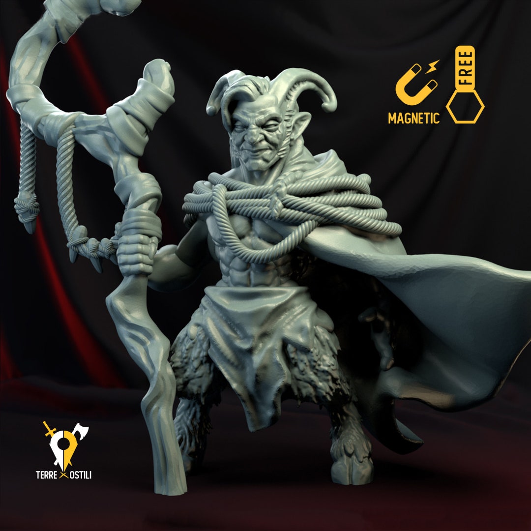 Goat Man Satyr Druid Miniature 3d Compatible With Dungeons and - Etsy