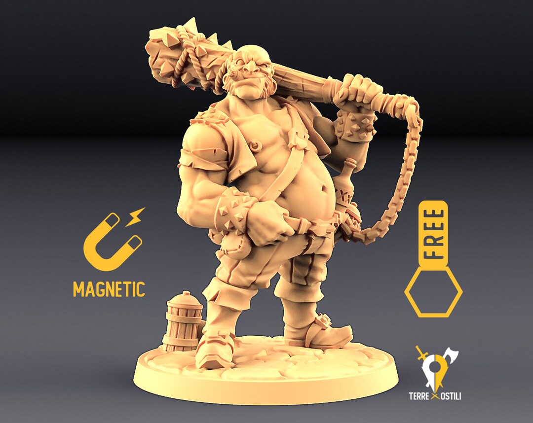 Half Ogre Bandit Miniature Compatible With Dungeons and Dragons, Dnd ...