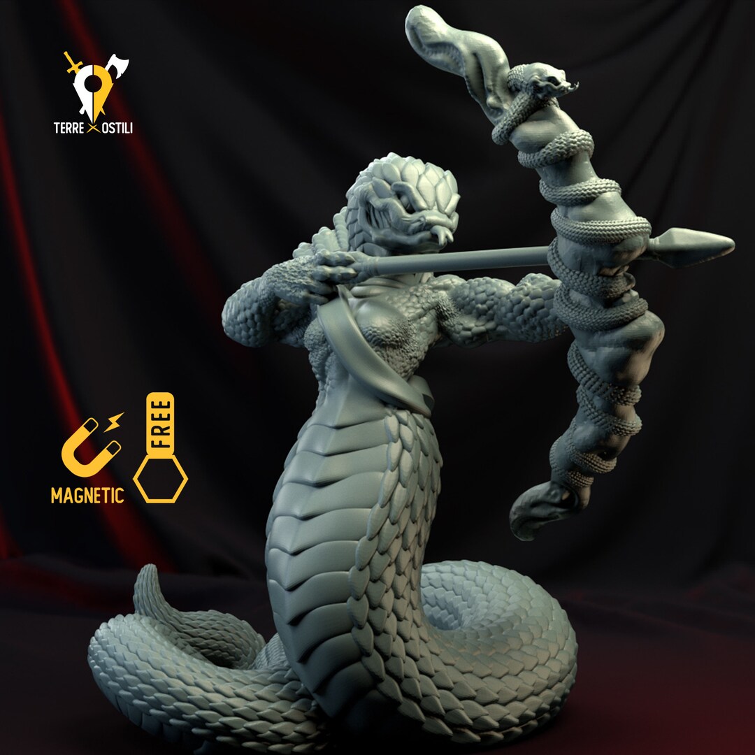 Yuan-ti Archer Man Snake Miniature 3d Compatible With Dungeons and ...