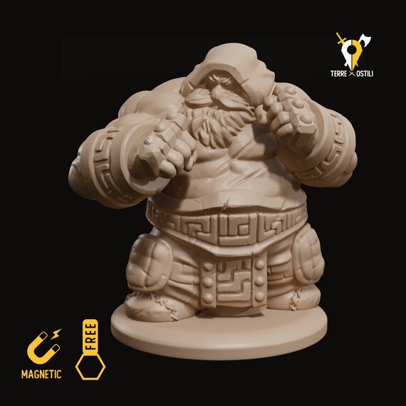 Dwarf Fighter Boxer Miniature 3d Compatible With Dungeons and | Etsy