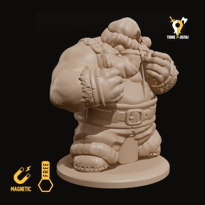 Dwarf Santa Claus Wrestler Miniature 3d Compatible With Dungeons and ...