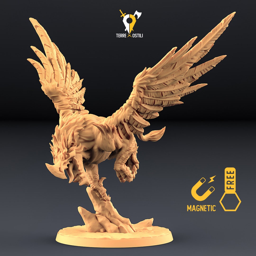 Winged Griffon Beast Miniature 3d Compatible With Dungeons and Dragons ...