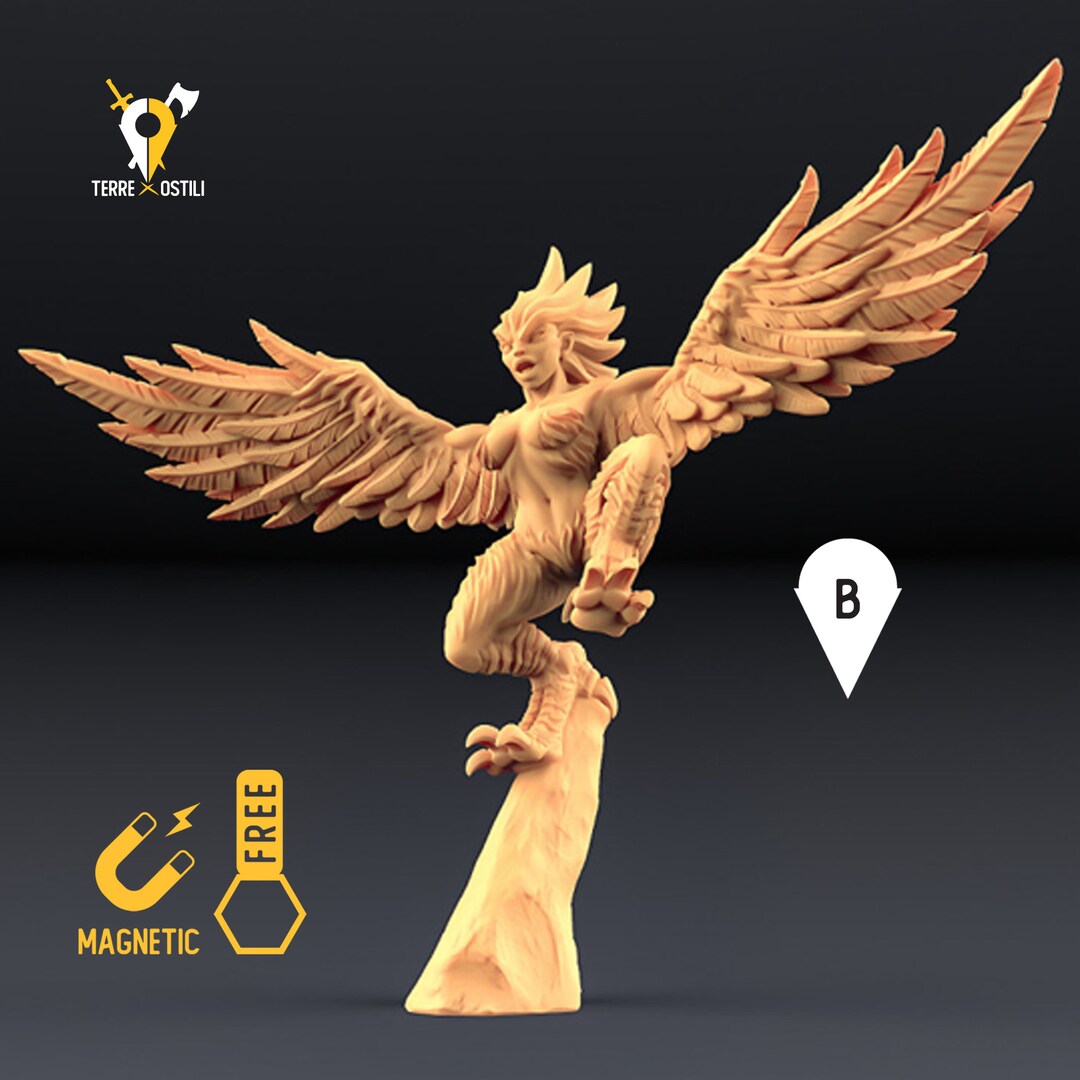 Harpy Miniature Miniature 3d Compatible With Dungeons and - Etsy
