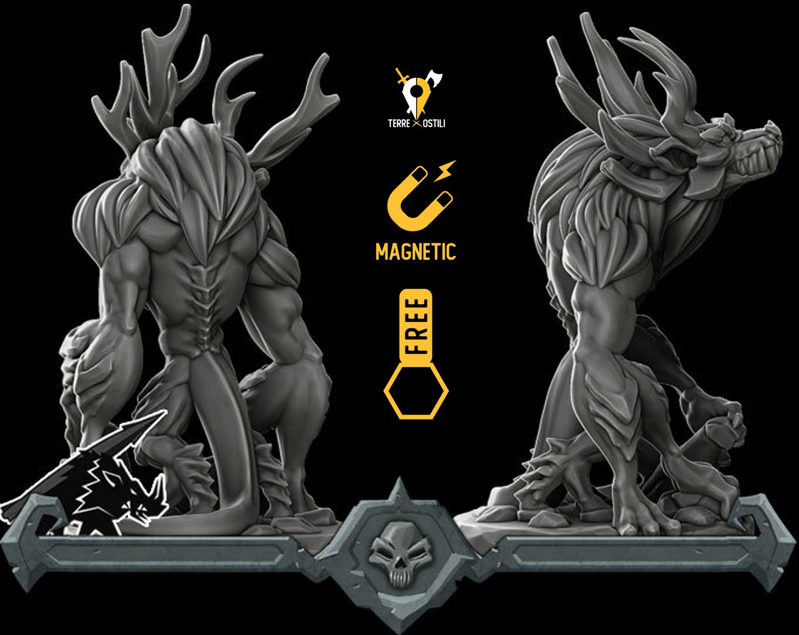 Wendigo Miniature Compatible With Dungeons and Dragons Dnd | Etsy