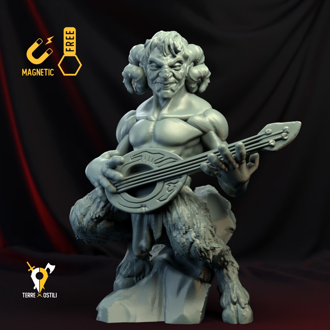 Goat Man Satyr Bard Miniature 3d Compatible With Dungeons and Dragons ...