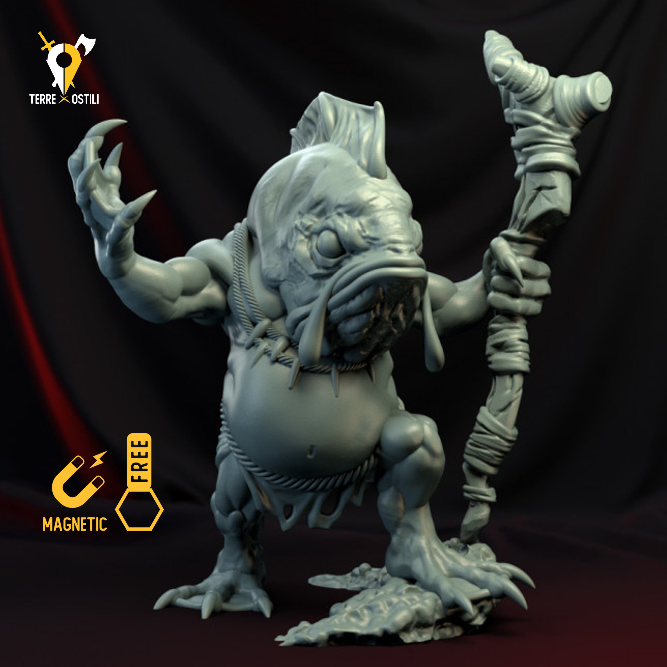 Kuo-toa Shaman Miniature 3d Compatible With Dungeons and - Etsy