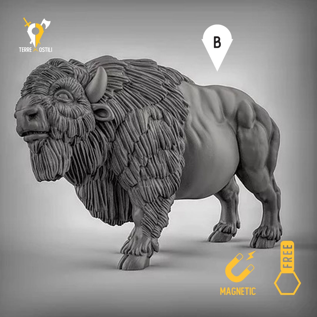 American Buffalo Familiar Miniature 3d Compatible With Dungeons and ...