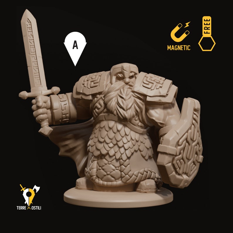 Dwarf Fighter Miniature Dwarf Infantry Miniature 3d Compatible - Etsy