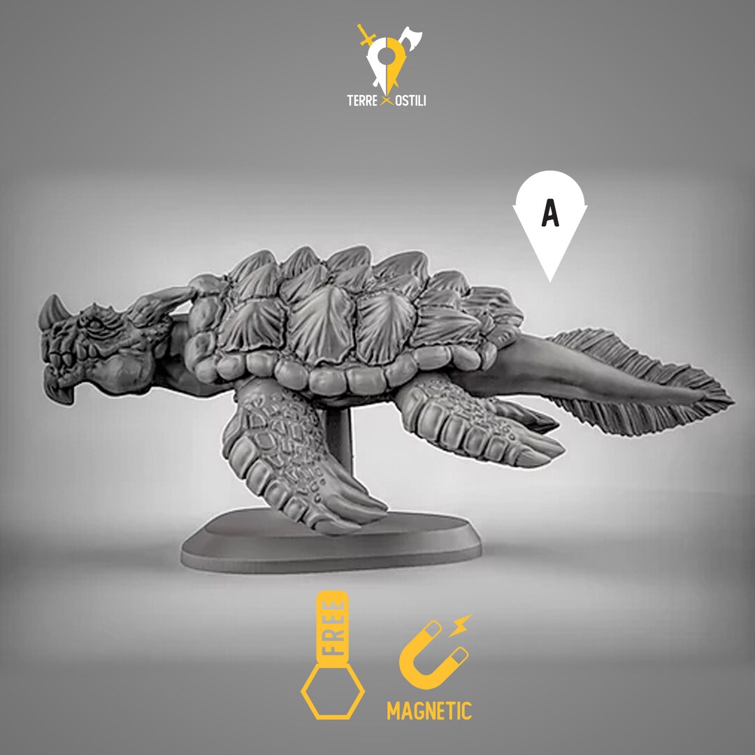 Dragon Turtle Miniature 3d Compatible With Dungeons and Dragons, Dnd ...