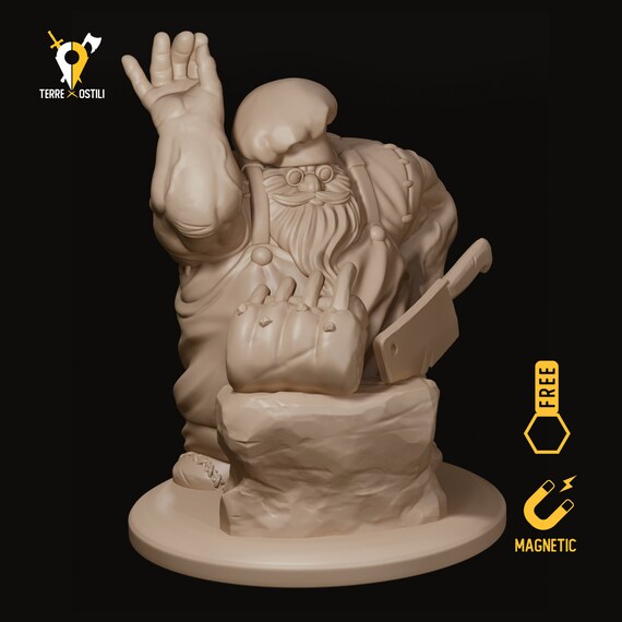 Dwarf Chef Butcher Miniature 3d Compatible With Dungeons and | Etsy