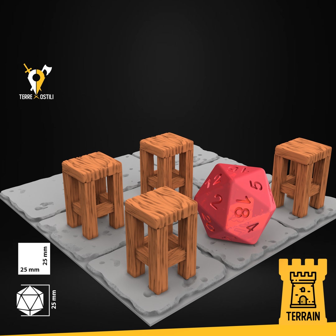 Stool Tavern Inn Set 4x Scenery Dungeons and Dragons Terrain Medieval ...