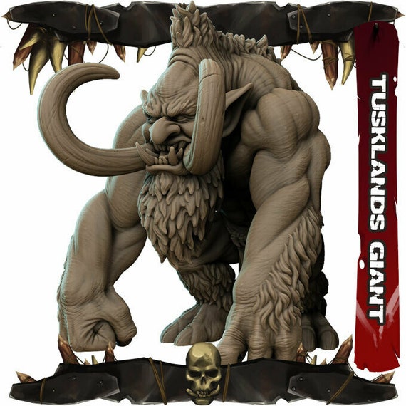 Giant Troll Orc Antique Tusk Miniature 3d Magnetic Compatible - Etsy