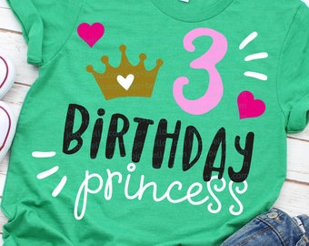 Third Birthday Princess Svg - Etsy