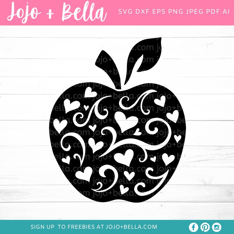 Heart Apple Svg - Etsy