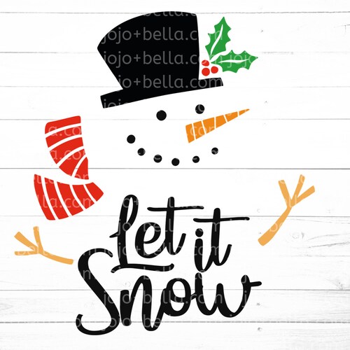 Snowman SVG Let It Snow SVG Christmas Clipart Christmas | Etsy