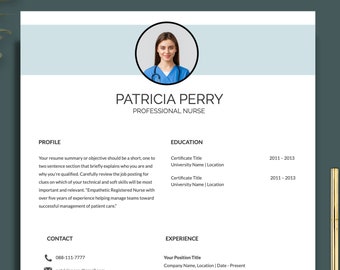 Modern Nursing Resume Template Google Docs, Word & Pages, New Grad RN ...
