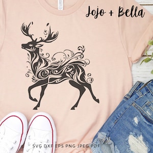 Swirly Reindeer SVG, Tribal Reindeer Svg, Nordic Reindeer Svg, Folk Art ...