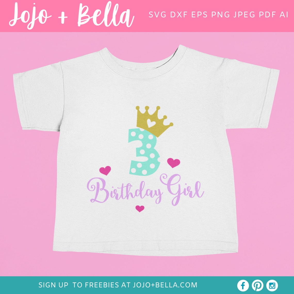 3rd Birthday Svg, Baby Girl Svg, Princess Svg, Happy Birthday Svg, Its ...