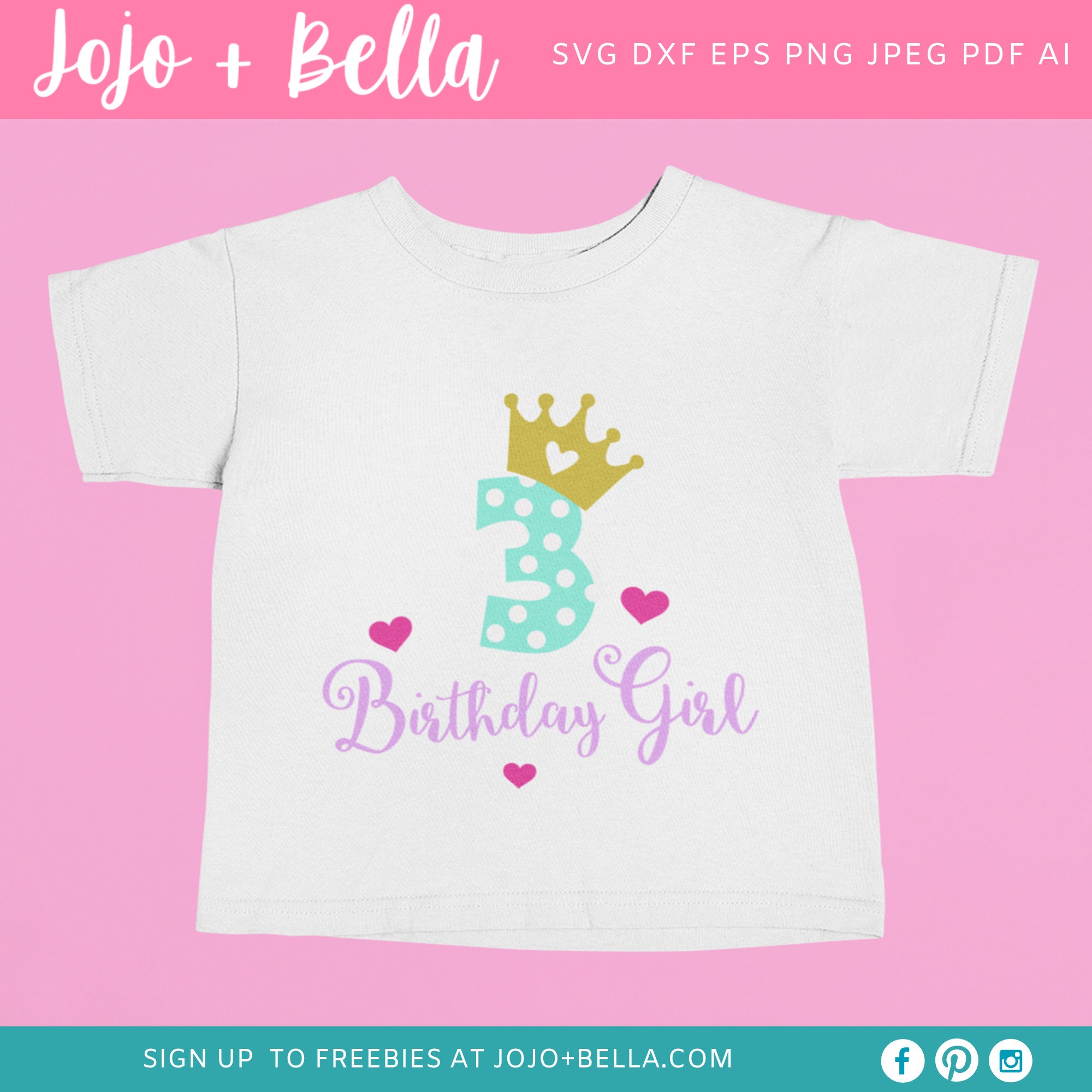 3rd Birthday Svg Third Birthday SVG 3rd Birthday Girl SVG | Etsy