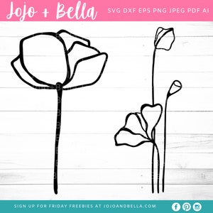 Poppy SVG Bundle - Svg, Dxf, Eps, Jpeg, Png, Ai, Pdf, Cut File - Flower ...