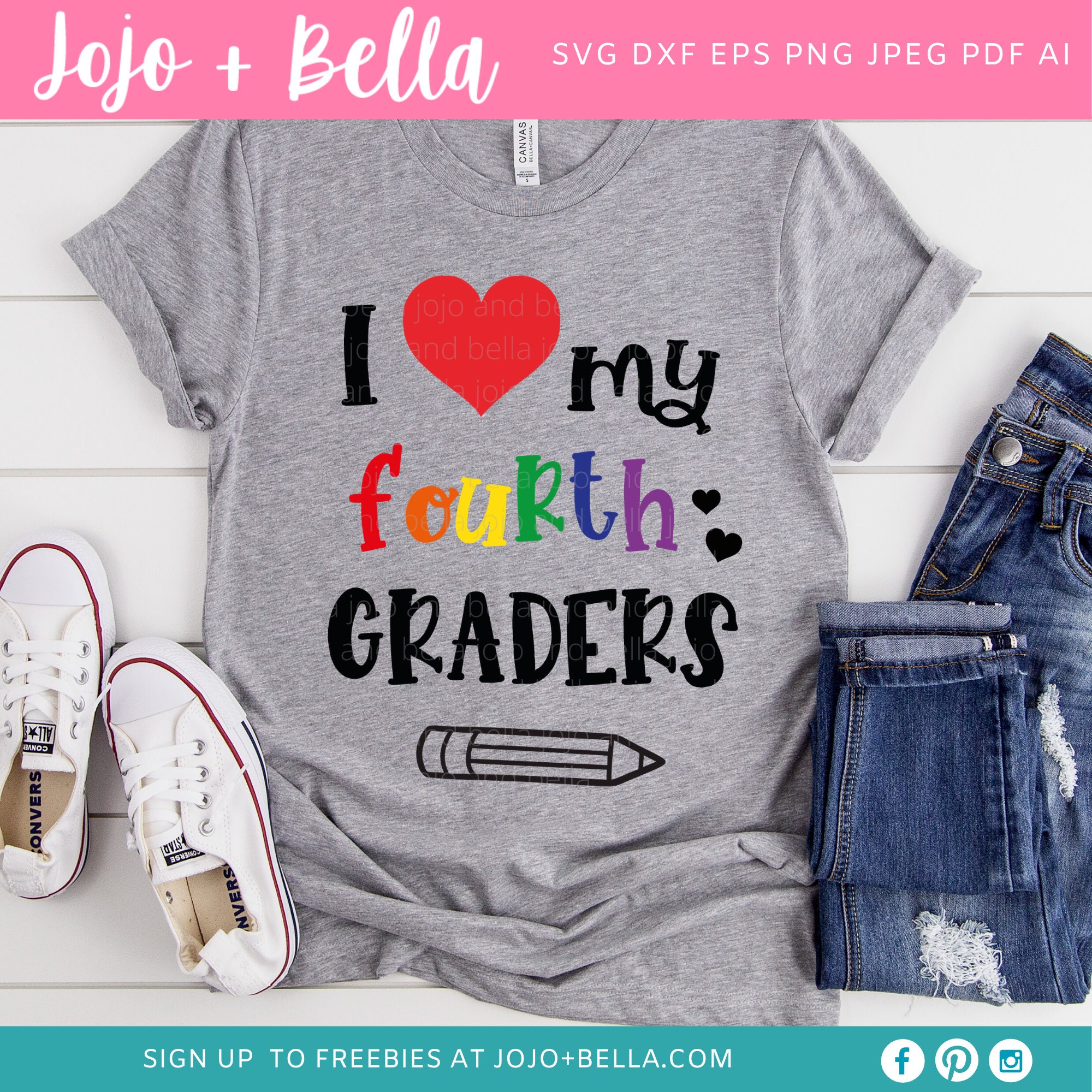 I Love My Fourth Graders Svg, Back to School Svg, School Svg, Teacher ...