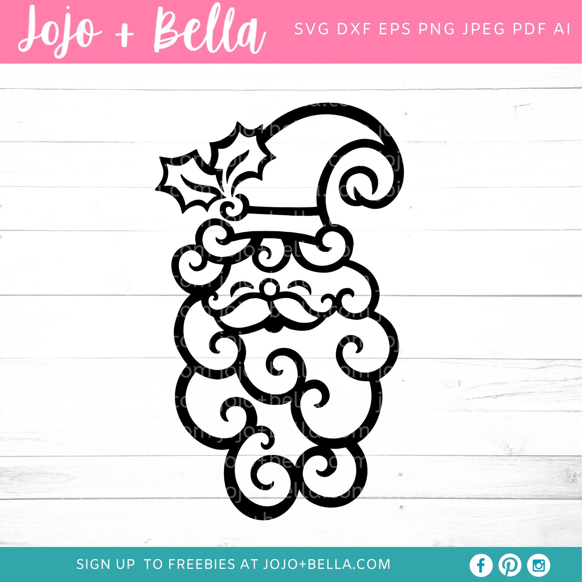 Santa Claus SVG, Father Christmas Svg, Swirly Svg, Santa Clipart, Santa ...