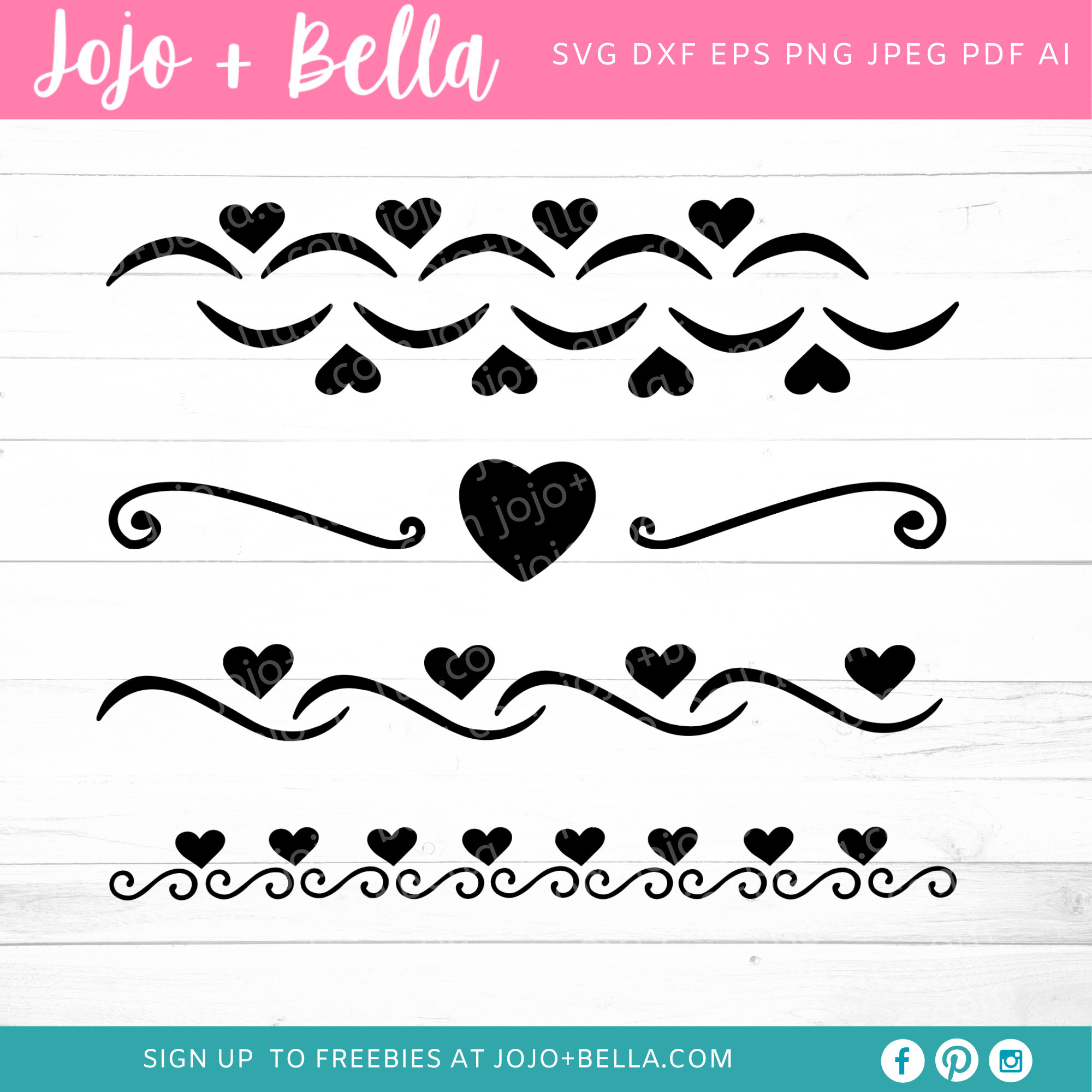 Heart Border Svg Bundle Swirly Heart Svg Heart Svg - Etsy UK