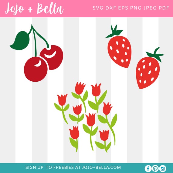 Strawberry Svg Cherry Svg Fruit Svg Spring Svg Nature Svg - Etsy