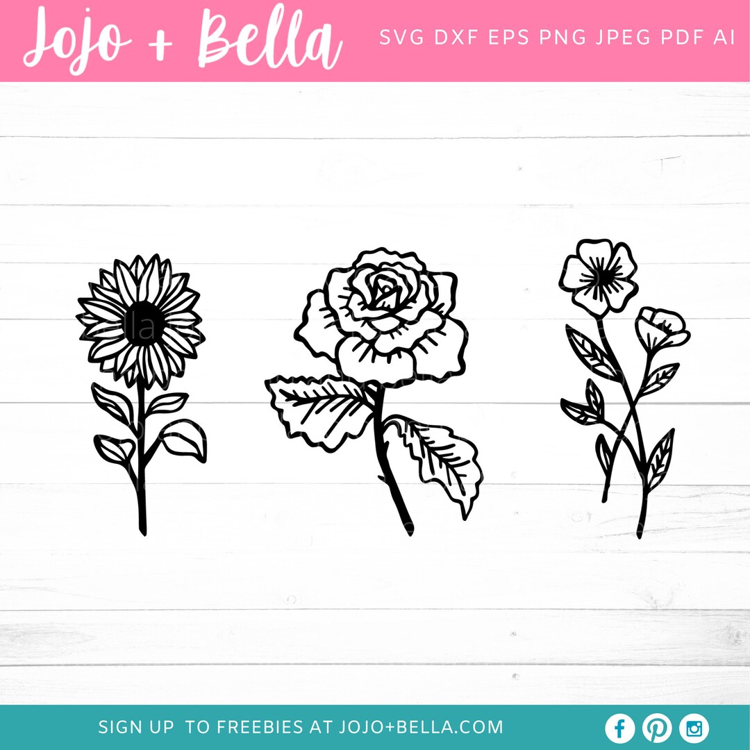 Flowers SVG, Flower Svg, Floral Svg, Sunflower Svg, Daisy Svg, Rose Svg ...