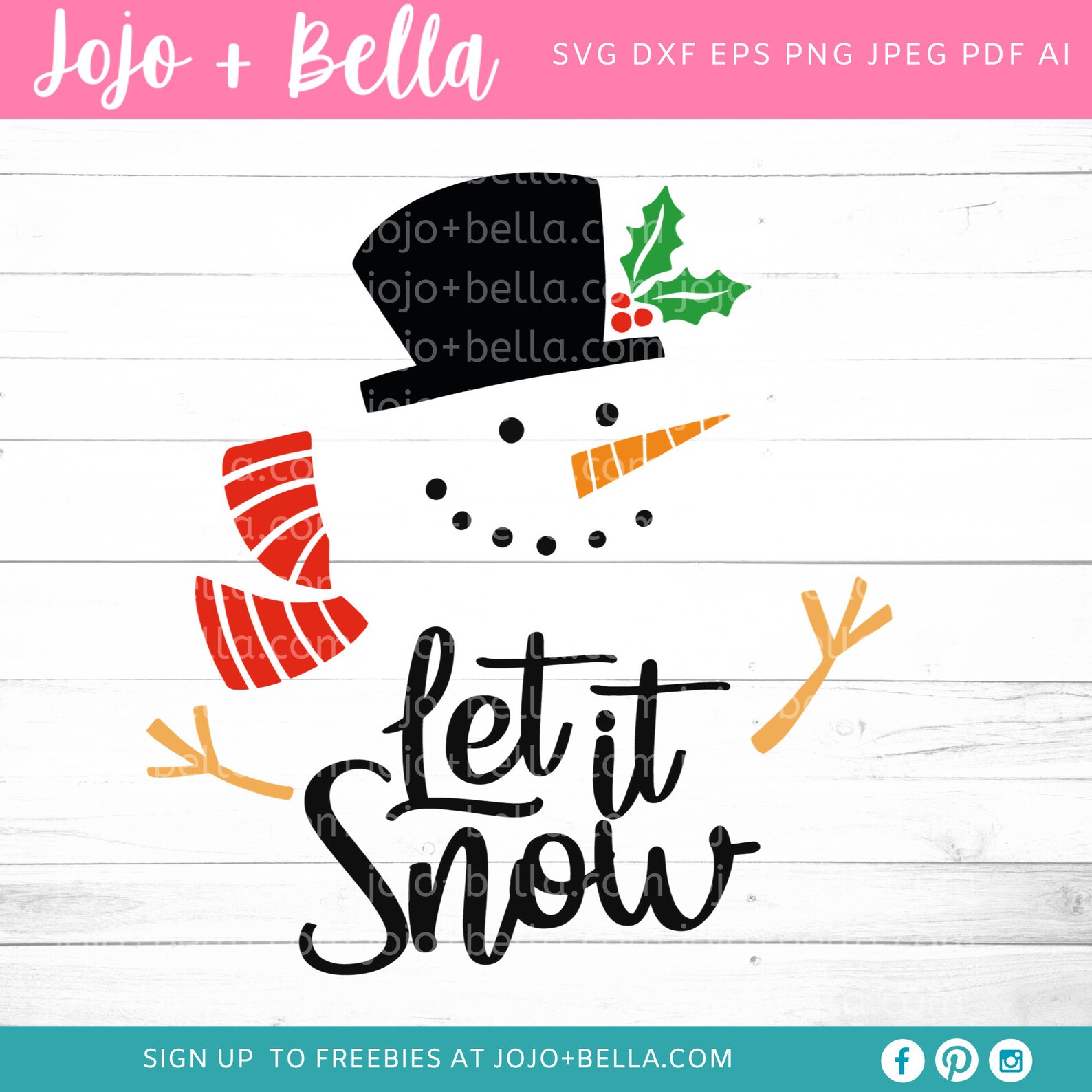Snowman SVG Let It Snow SVG Christmas Clipart Christmas - Etsy