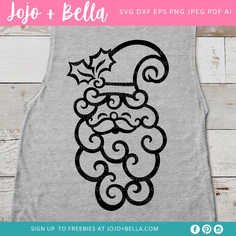Santa Claus SVG, Father Christmas Svg, Swirly Svg, Santa Clipart, Santa ...